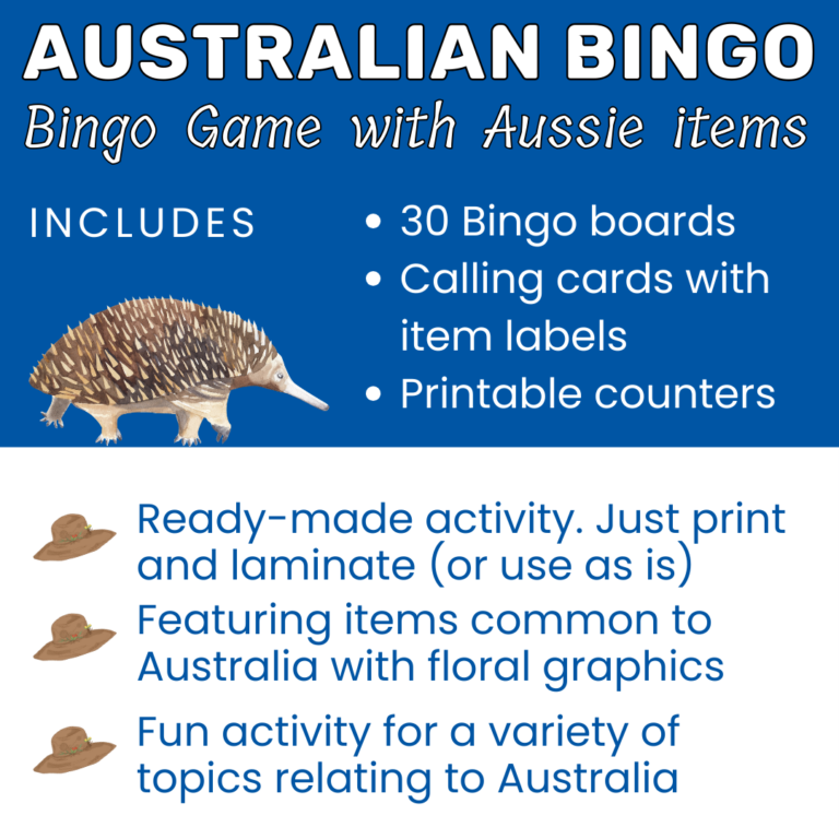 Australian Bingo Game - I NEED THAT BADGE