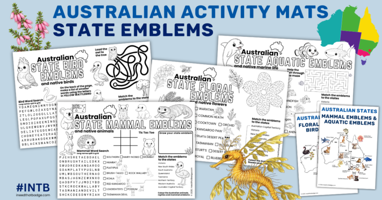 Australian State Emblems Activity Mats | Mammals, Birds, Flowers ...