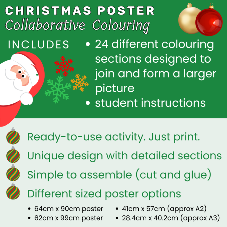 Christmas Collaborative Colouring Poster - I NEED THAT BADGE