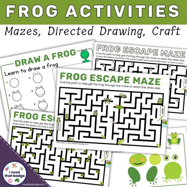 Doughnut Worksheets - Mazes & Word Activities - I NEED THAT BADGE