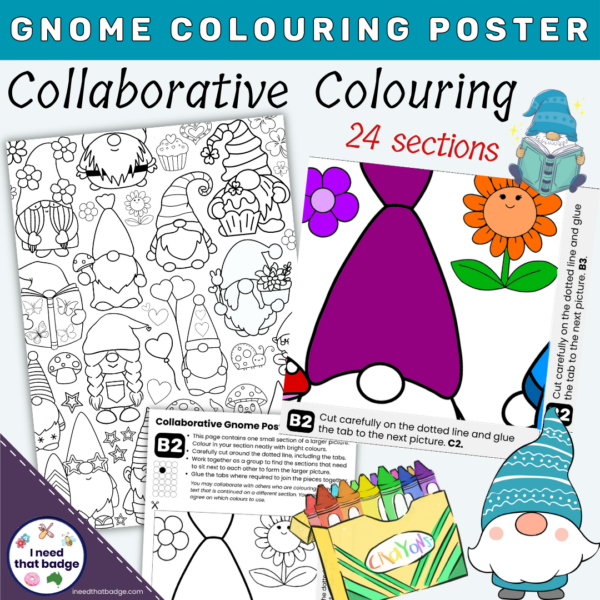 Christmas Collaborative Colouring Poster - I NEED THAT BADGE