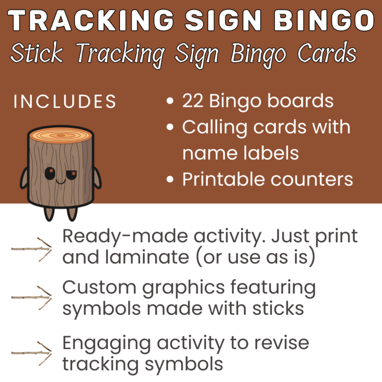 Stick Tracking Sign Bingo - I NEED THAT BADGE