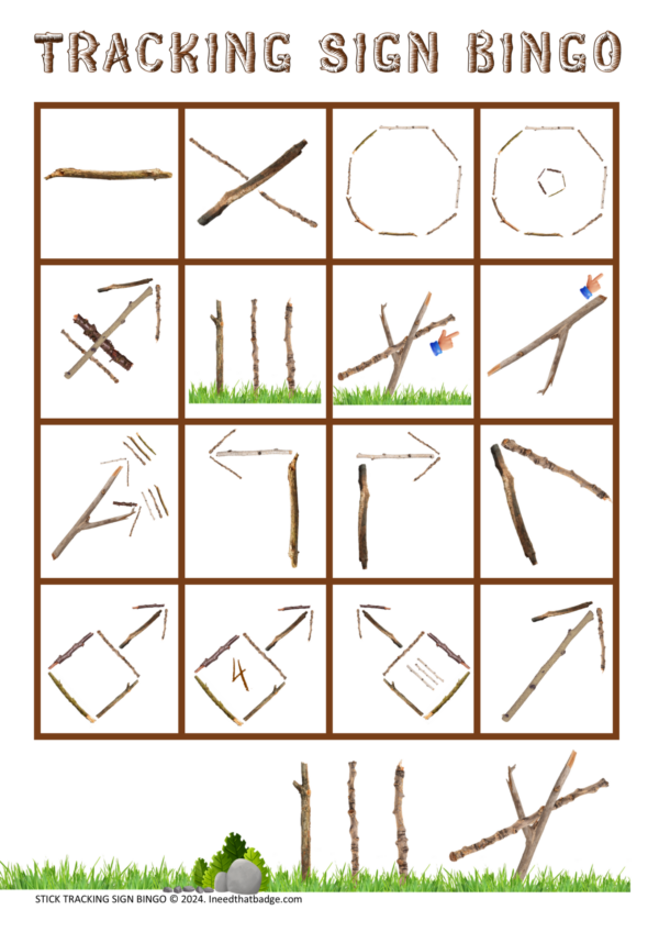 Stick Tracking Sign Bingo - I NEED THAT BADGE
